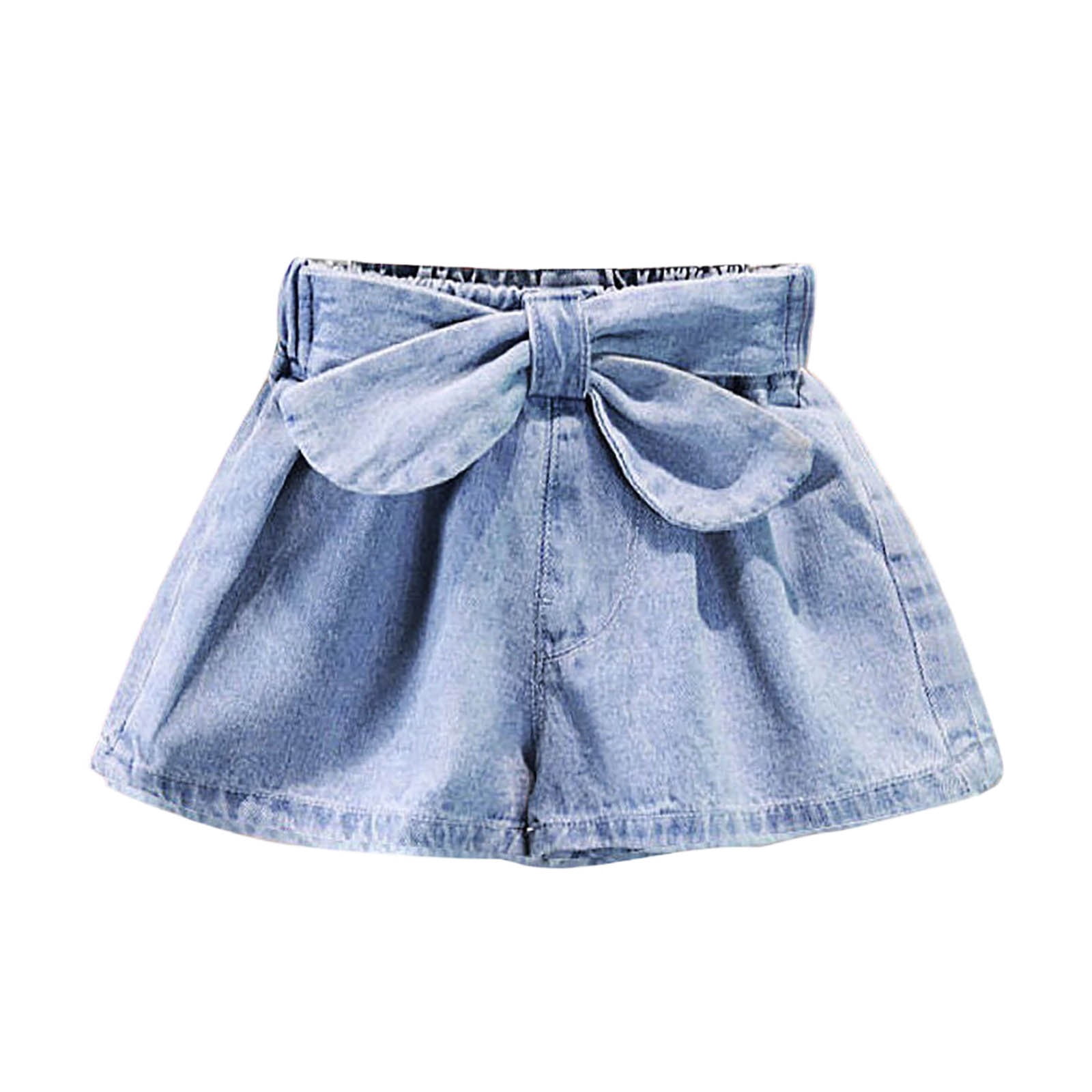 Byoo Toddler Girls' Bow Front Denim Shorts Elastic Waist Cute Casual ...