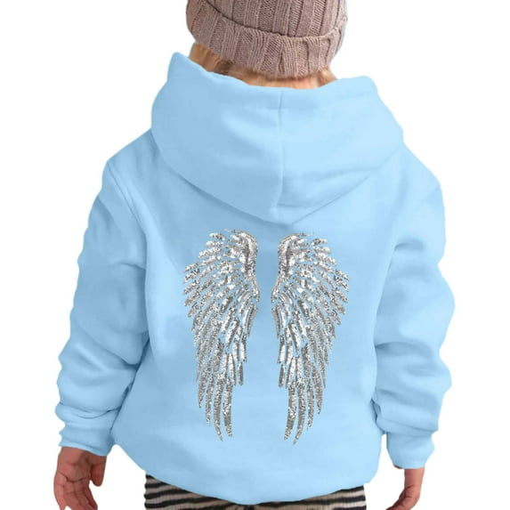 Byoo Toddler Girls' Casual Hoodie Cute Angel Wing Print Hooded Pullover ...