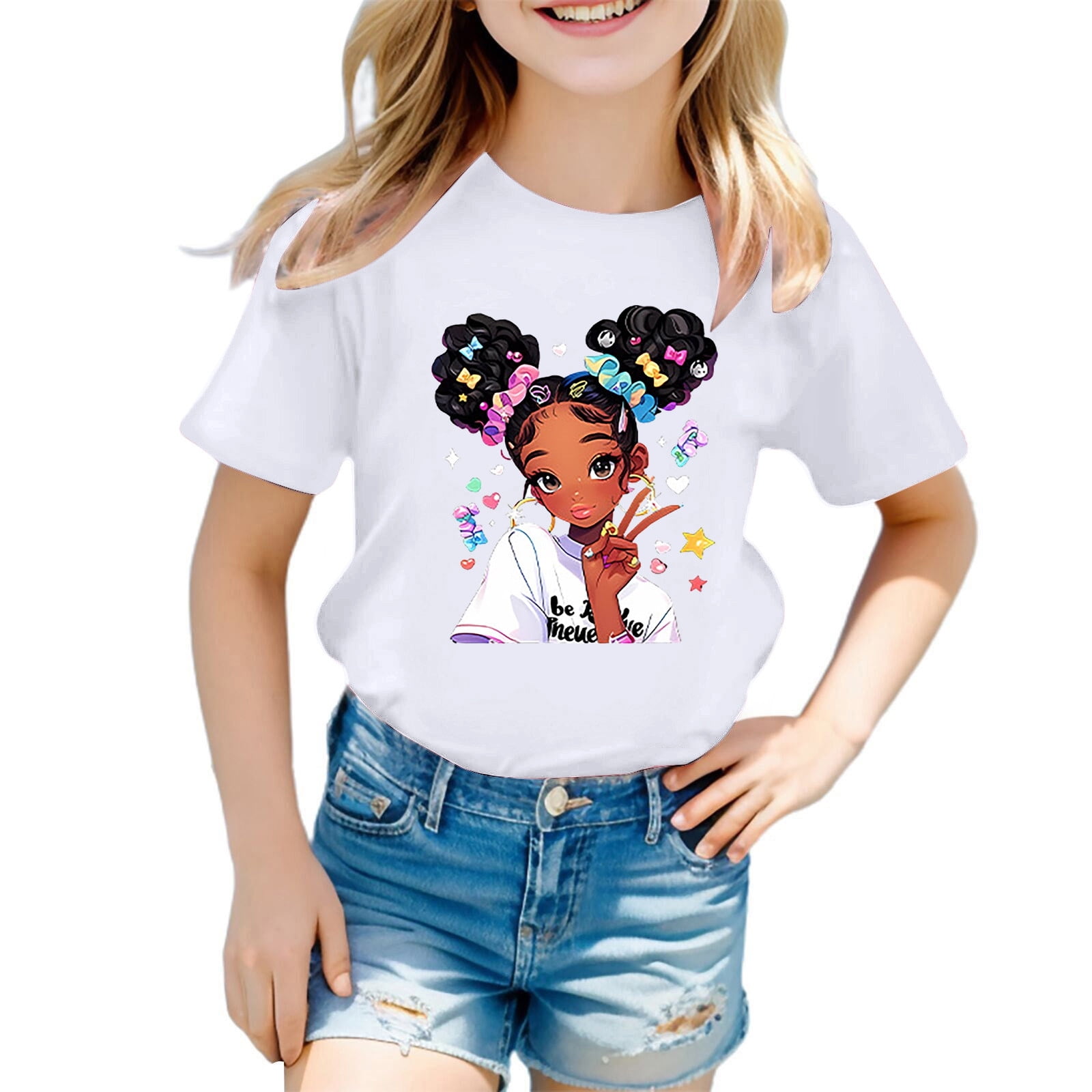 Byoo Toddler Girls Cute Cartoon Toddler Girl Print T Shirt Cold ...
