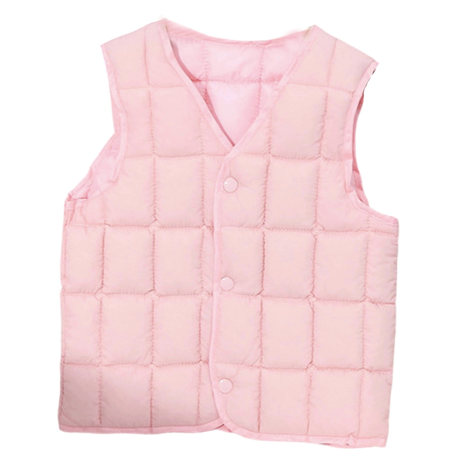 Byoo Toddler Girls Down Vest Solid Padded Sleeveless Puffer Button Down ...