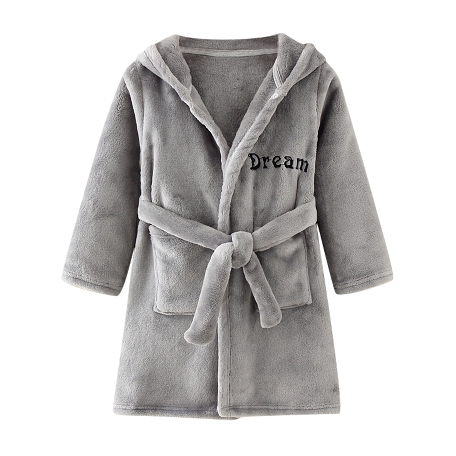 Byoo Toddler Girls Hooded Flannel Bathrobe Soft Warm Night-Robe Fall ...
