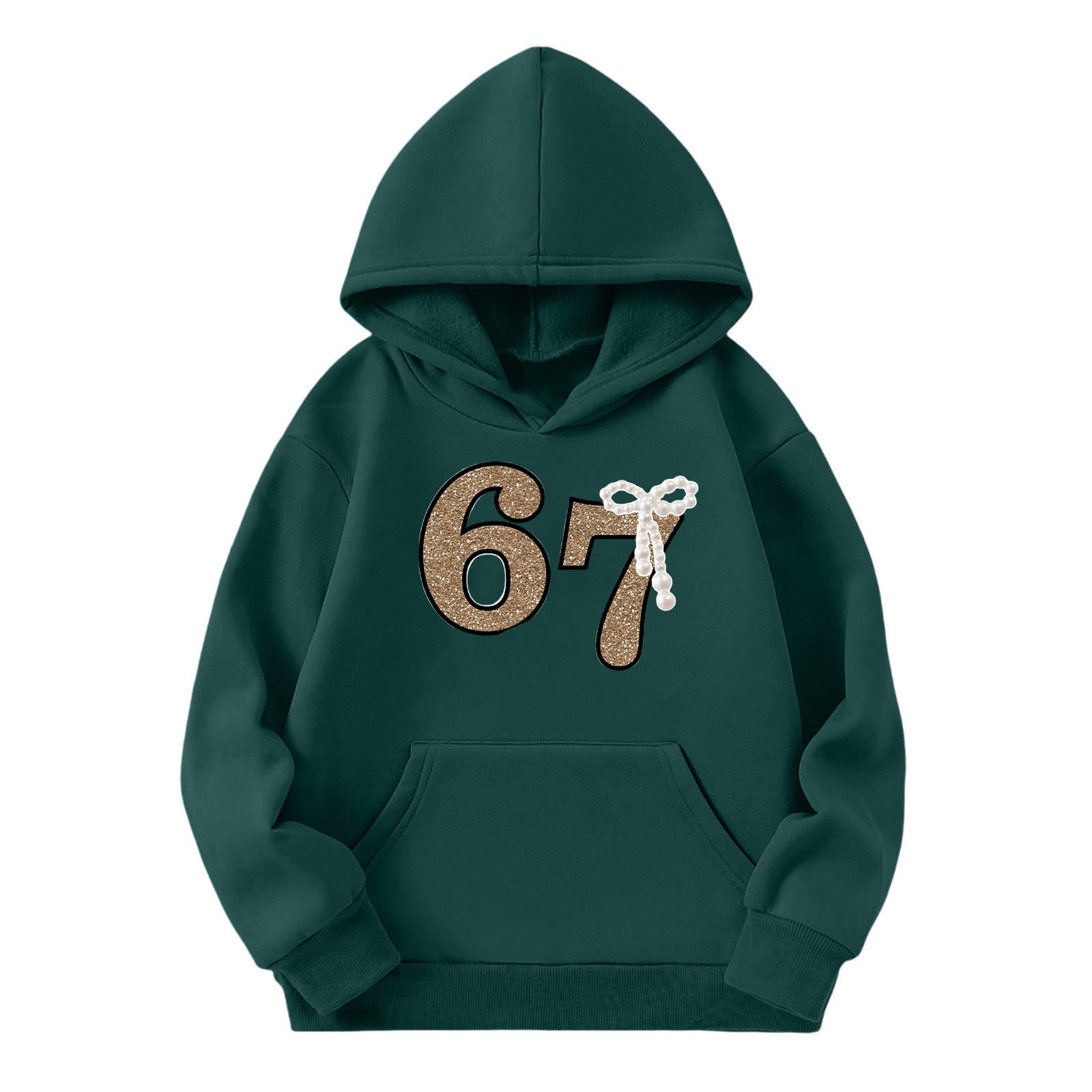 Byoo Toddler Girls Hooded Sweatshirt Oversize 67 Number Graphic ...