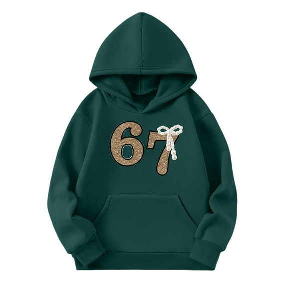Byoo Toddler Girls Hooded Sweatshirt Oversize 67 Number Graphic ...