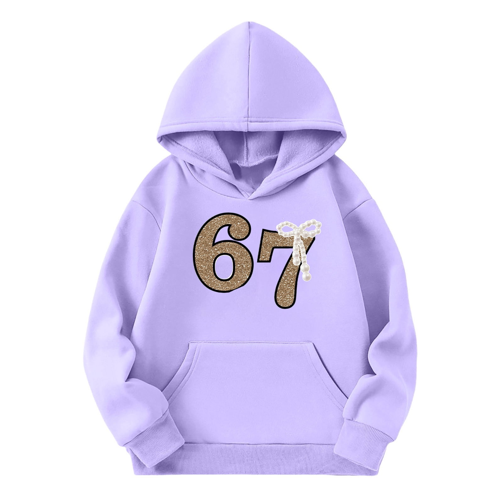 Byoo Toddler Girls Hooded Sweatshirt Oversize 67 Number Graphic ...