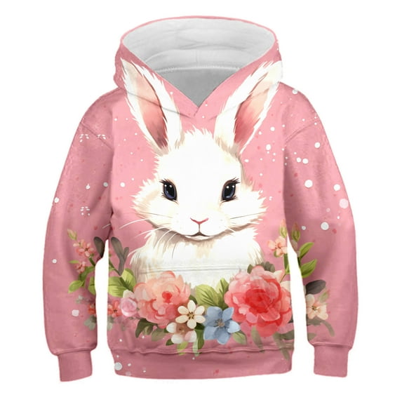 Byoo Toddler Girls' Hoodie Easter Bunny Rabbit Graphic Hooded ...