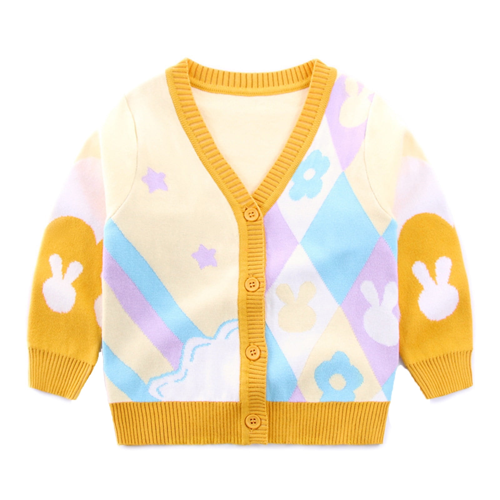Byoo Toddler Girls Knitted Cardigan Sweater Kids Cute Bunny Cozy Warm ...