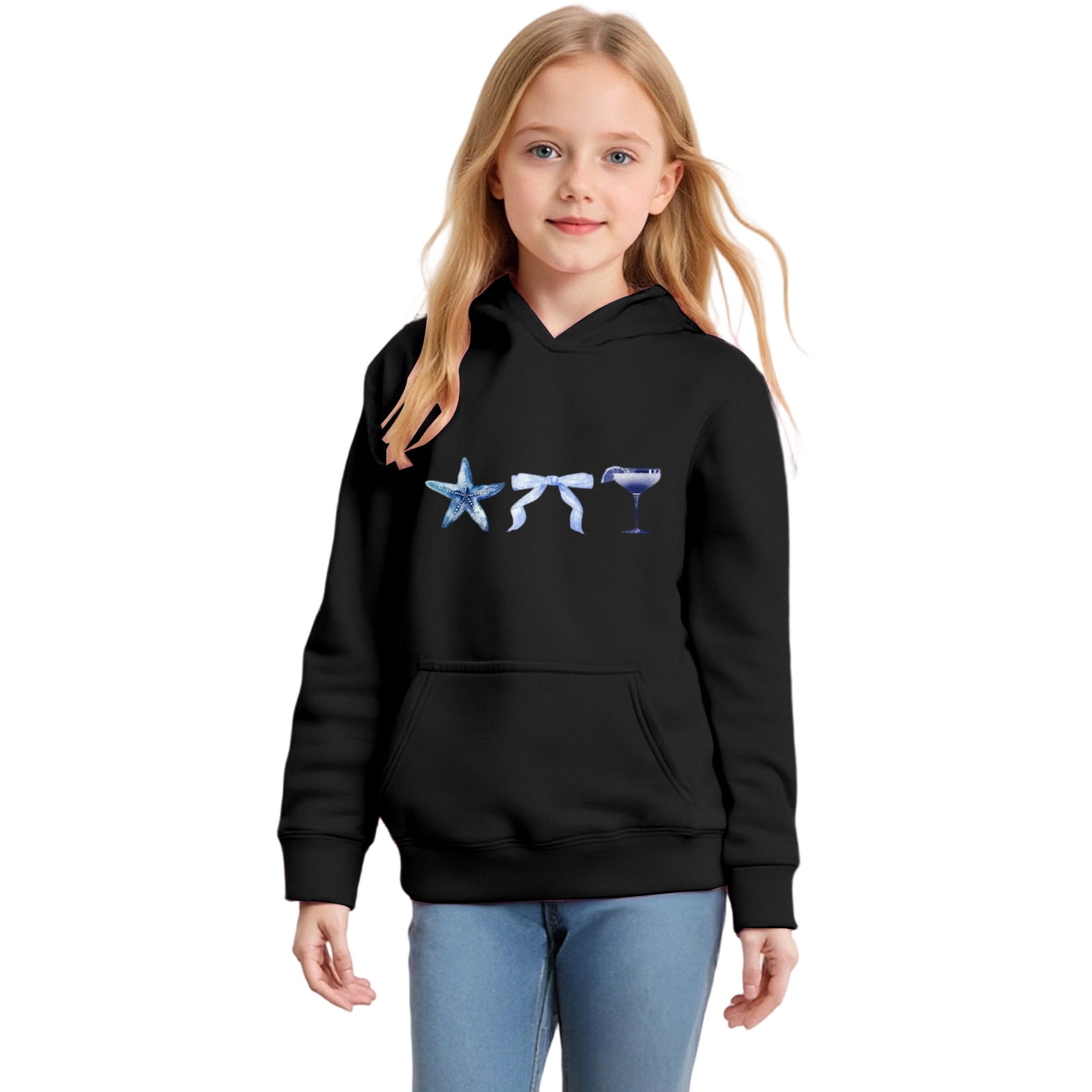 Byoo Toddler Girls' Ocean Themed Hoodie Casual Sports Hooded Sweatshirt ...