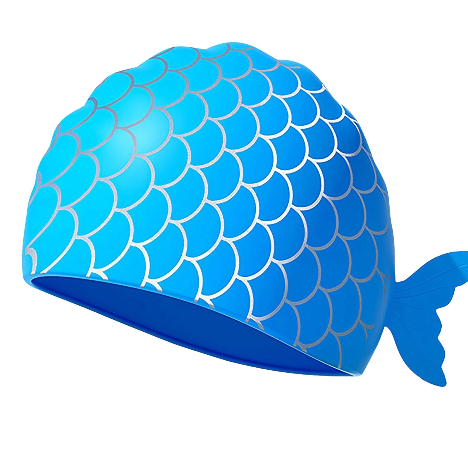 Byoo Toddler Girls Scale Textured Swim Cap Tail Shaped Seaside Pool ...