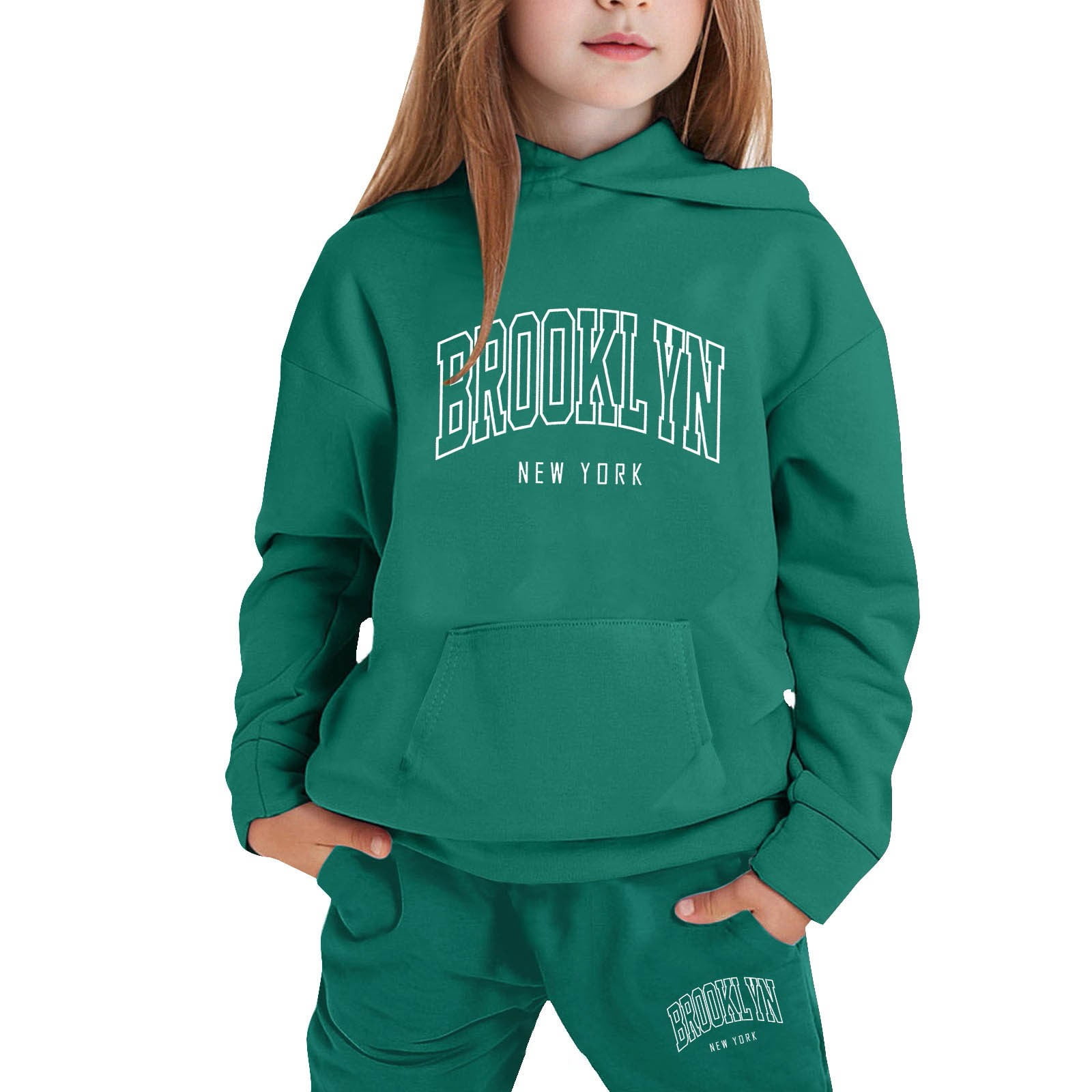 Byoo Toddler Girls Tracksuit Letter Graphic Full Sleeved Hoodie ...