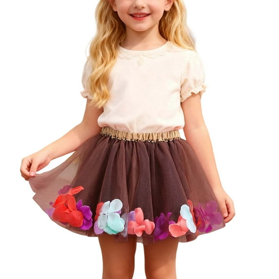 Byoo Toddler Girls Tulle Tutu Skirt Flowy Butterfly Decor Tulle Solid ...
