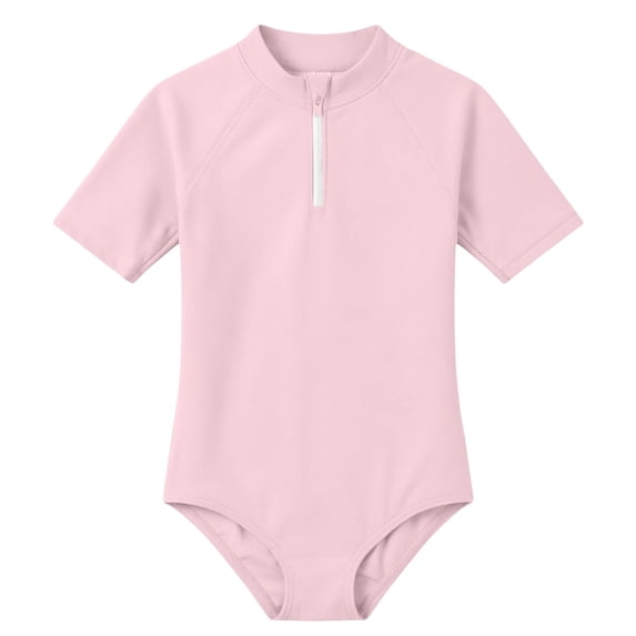 Byoo Toddler Girls UPF 50+ One Piece Swimsuit Solid Color Short Sleeve ...
