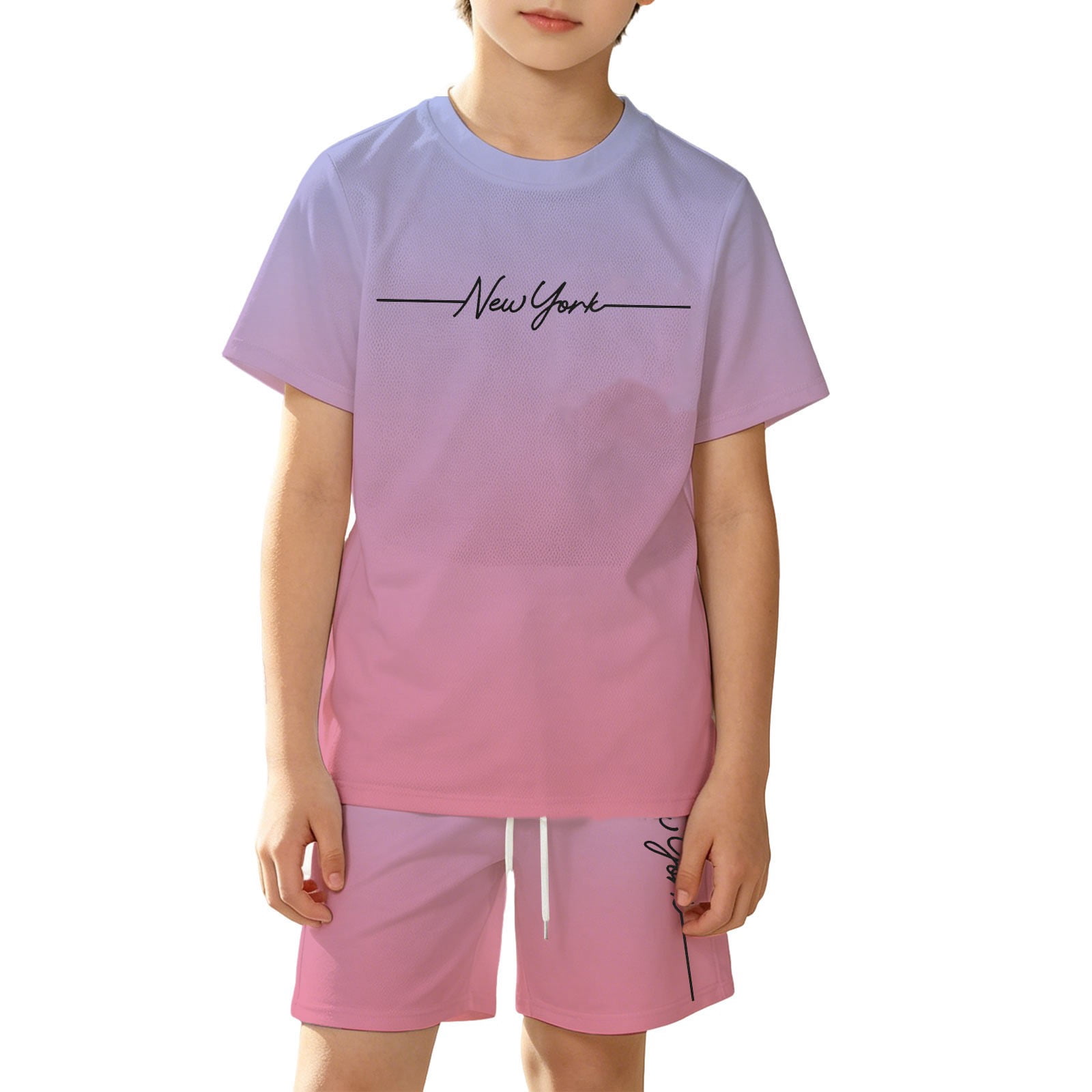 Byoo Tracksuit Sets for Toddler Boy Gradient Letter Graphic Tshirt ...