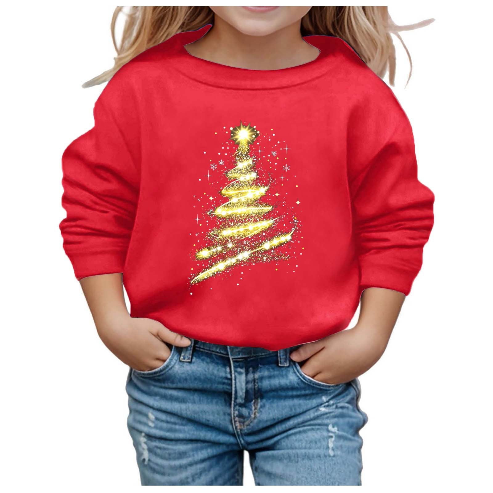 Byoo Tree Printed Sweatshirt for Toddler Girls Soft Long Sleeve Round ...