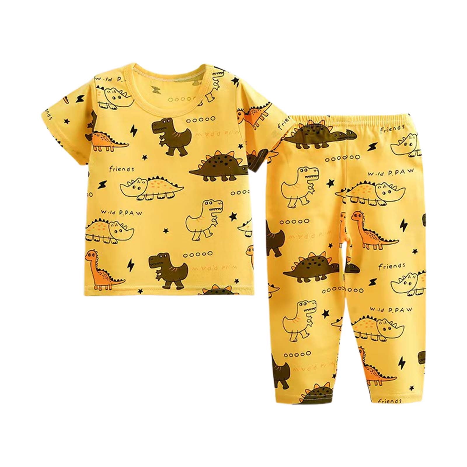 Byoo Tween Boy Car Printed Sleepwear Set Cute Short Sleeve Crew Neck ...