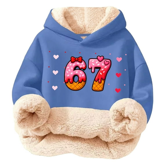 Byoo Tween Boy Hoodie Valentine Day Warm Cozy Fleece Hooded Number ...