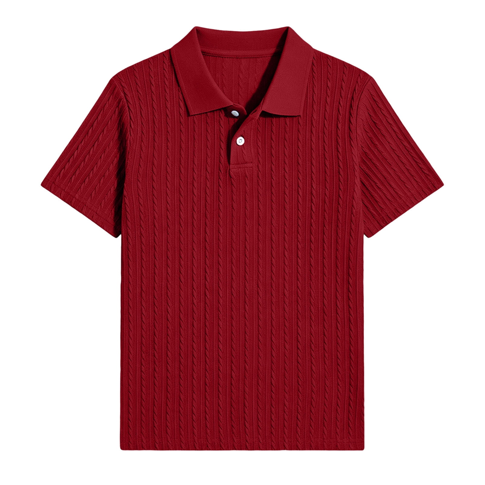 Byoo Tween Boys Cable Knit Textured Polo Shirt Short Sleeve Button-Up ...