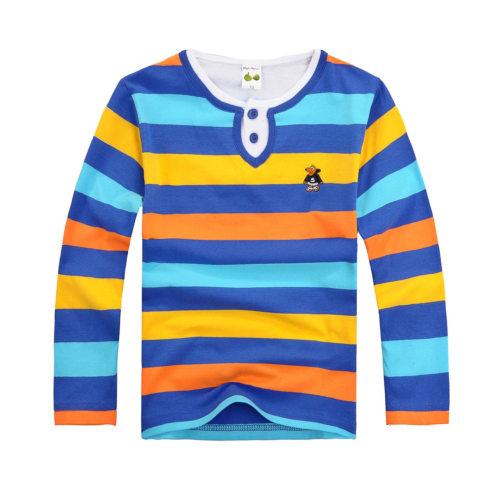 Byoo Tween Boys Striped T Shirt Long Sleeve Casual O-Neck Button ...