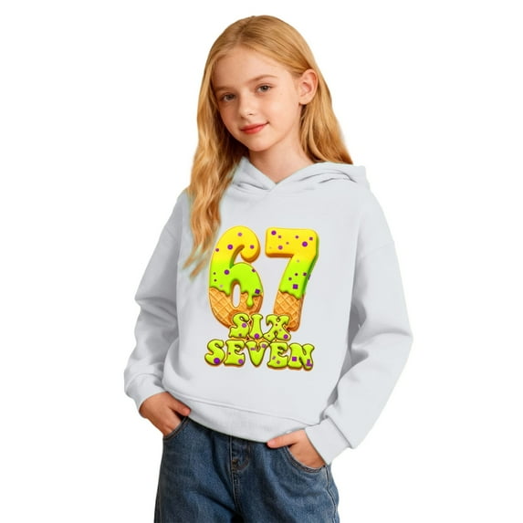 Byoo Tween Girl 67 Number Printing Hoodie Leisure Full-Sleeve O-Neck ...