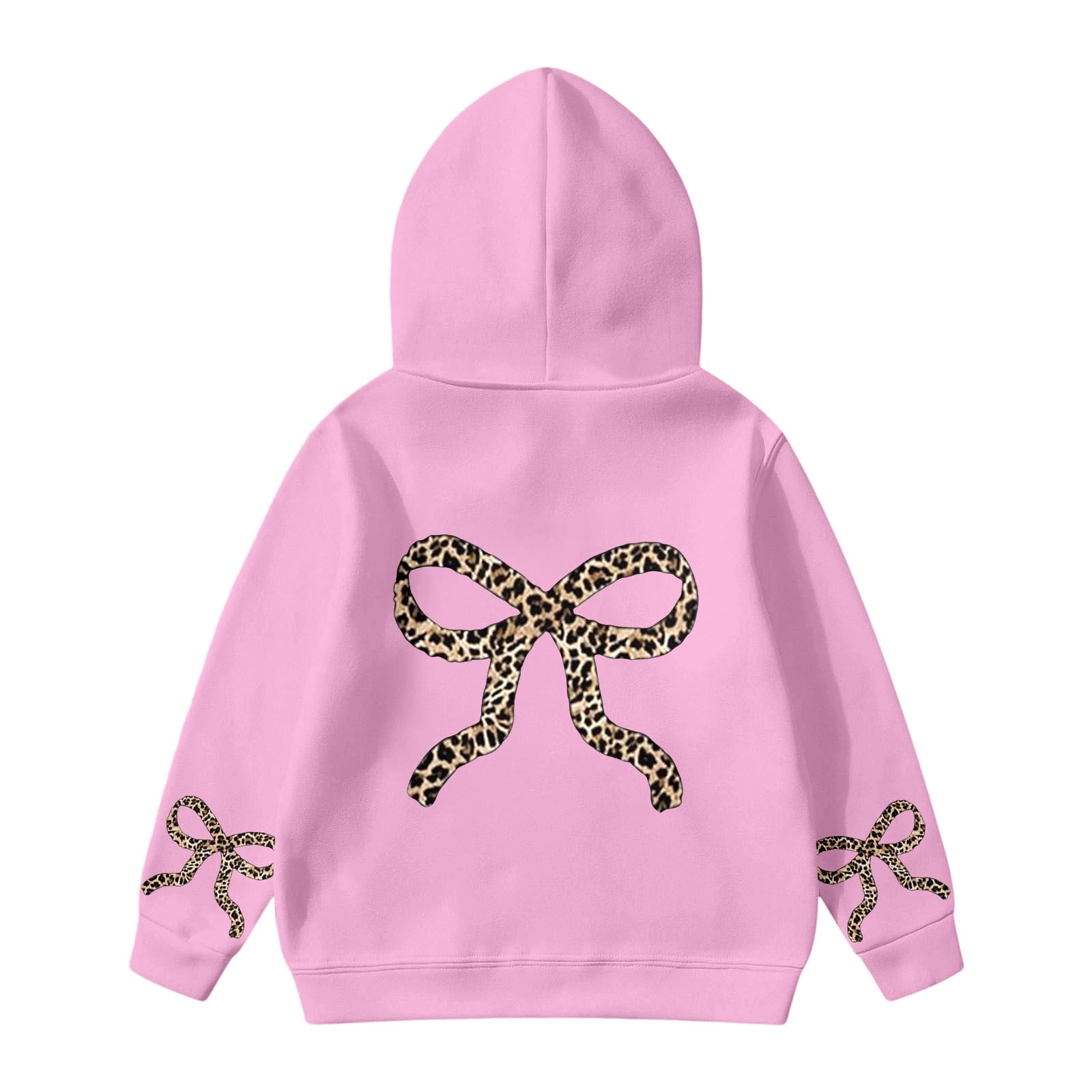Byoo Tween Girl Fall Leopard Bow Print Hoodie Long Sleeve Casual Hoody ...