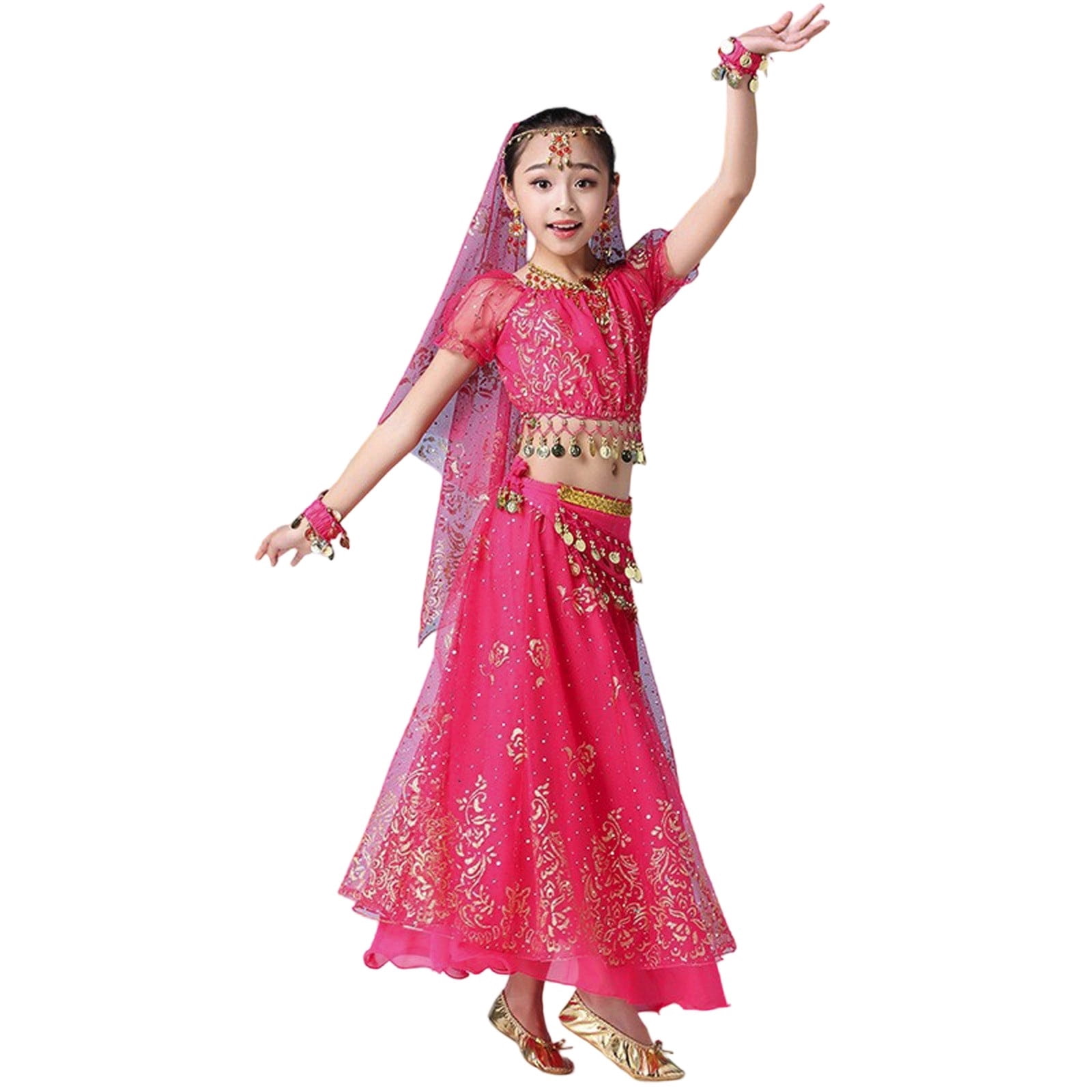 Byoo Tween Girl Oriental Dance Outfit with Sparkly Print and ...
