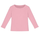 Byoo Tween Girl Soft Ribbed Long Sleeve Shirt Solid Crew Neck Casual ...