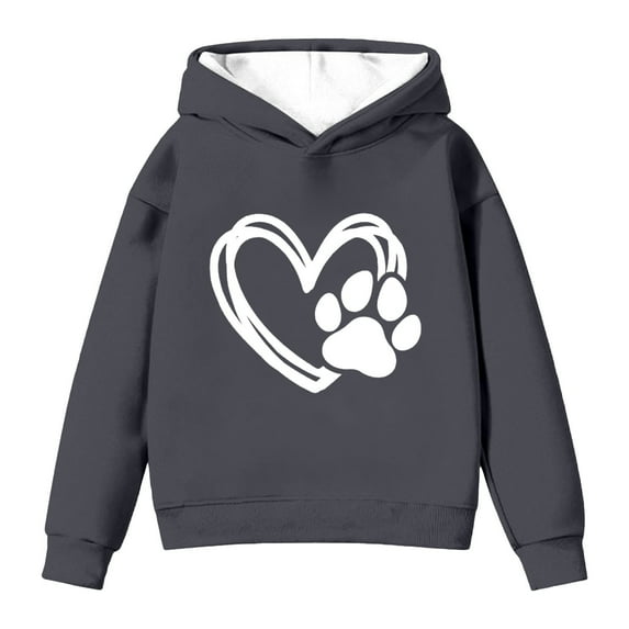 Byoo Tween Girls Hooded Sweatshirt Valentine Day Heart Graphic Full ...