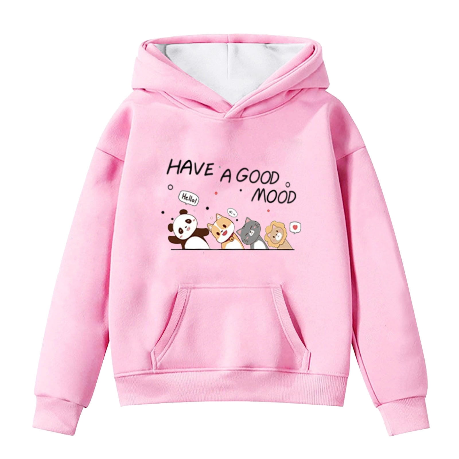 Byoo Tween Girls Hoodie Cartoon Cat Print Cute Hooded Sweatshirt Long ...