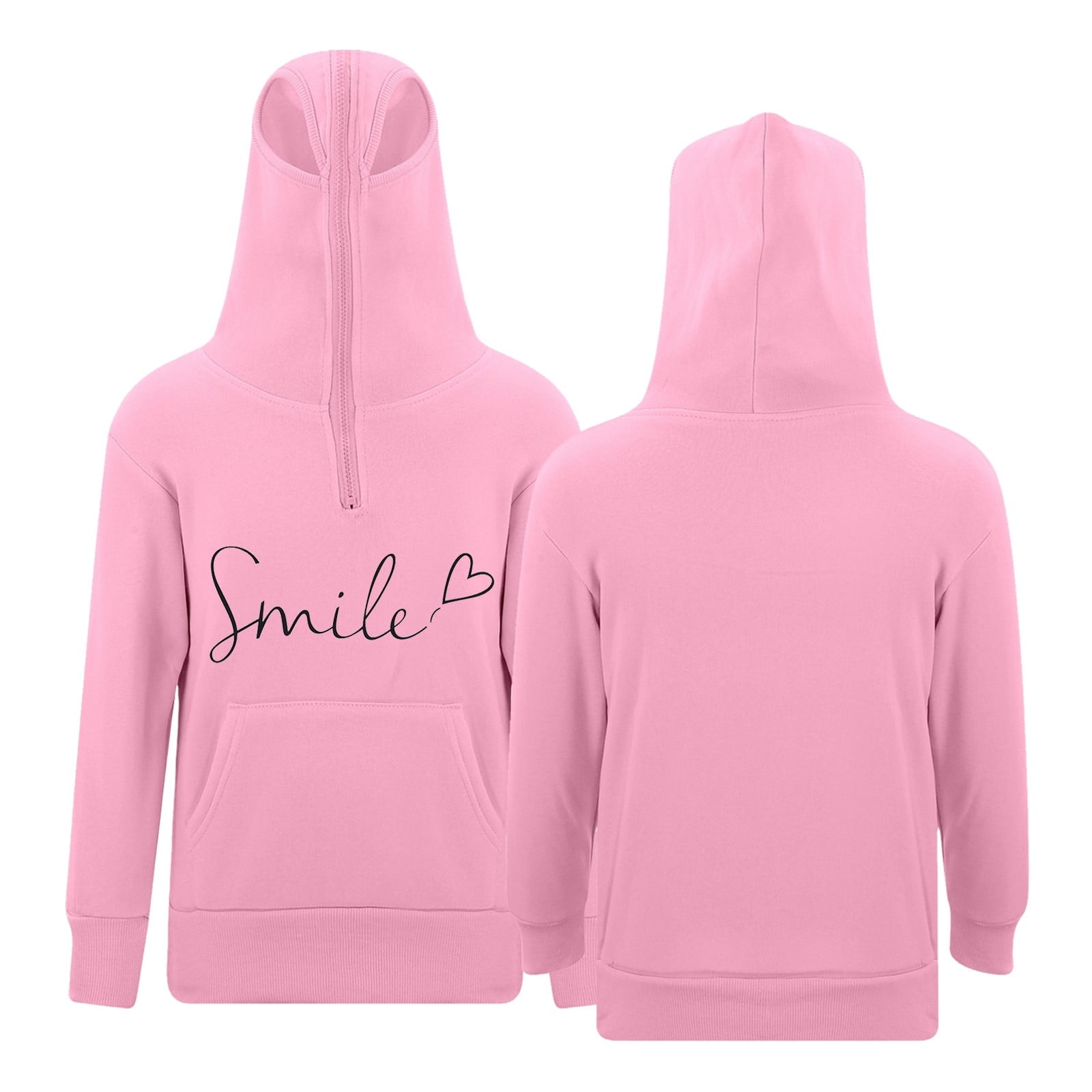 Byoo Tween Girls Hoodie Sweatshirts Letter Print Long Sleeve Zip Up ...