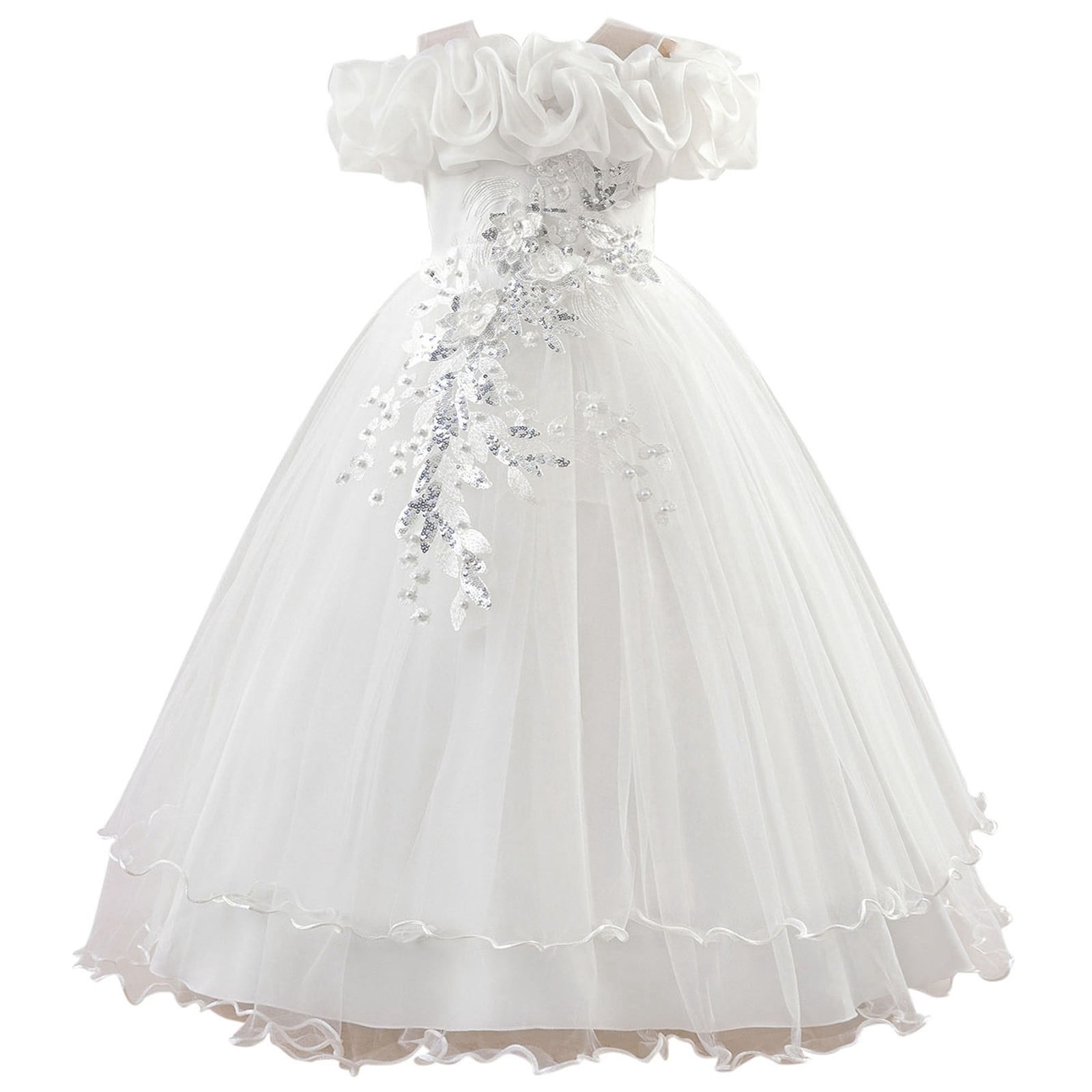 Byoo Tween Girls Off Shoulder Tulle Dress Embellished Formal Princess ...