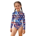 Byoo Tween Girls One Piece Swimsuit 4th Of July Long Sleeve Zipper Rash ...