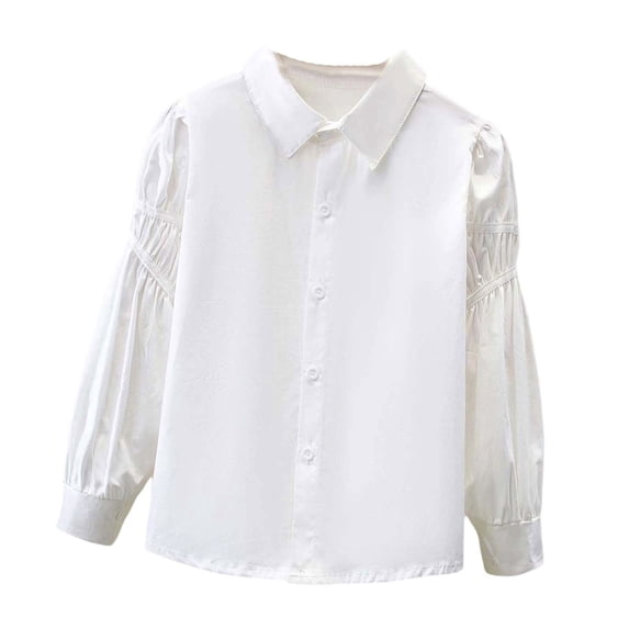 Byoo Tween Girls Ruffle Bow Decor Button Shirt Casual Long Sleeve ...