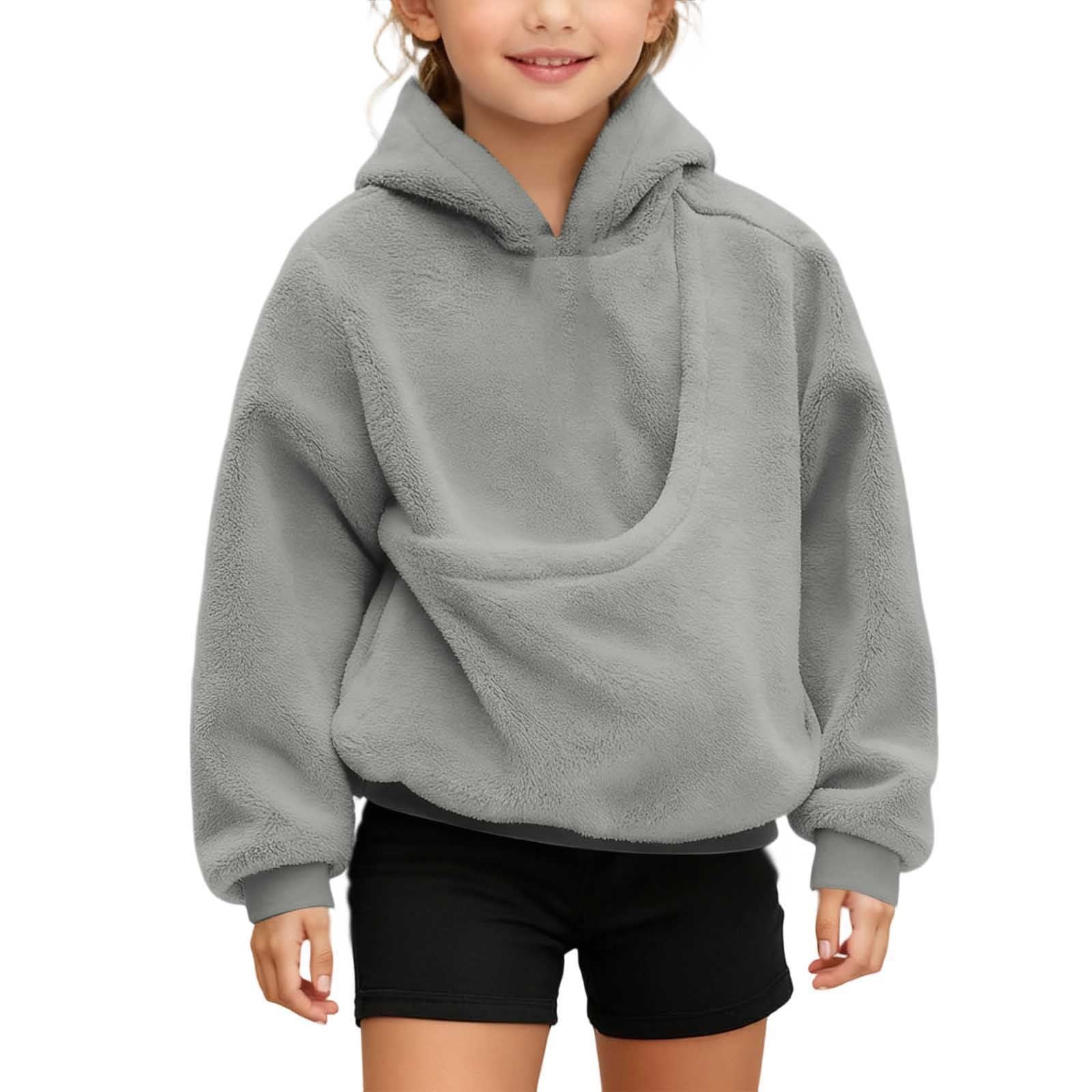 Byoo Tween Girls' Solid Hoodie Sweatshirts with Puppies Cats Shoulder ...
