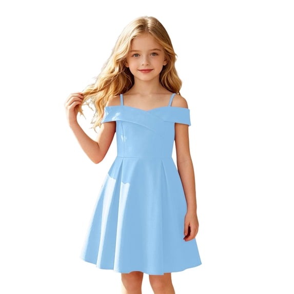 Byoo Tween Girls Solid Off Shoulder Formal Dress Sleeveless Weddings A ...