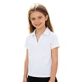 Byoo Tween Girls Solid Short Sleeve Polo Shirt Casual V Neck Collared ...