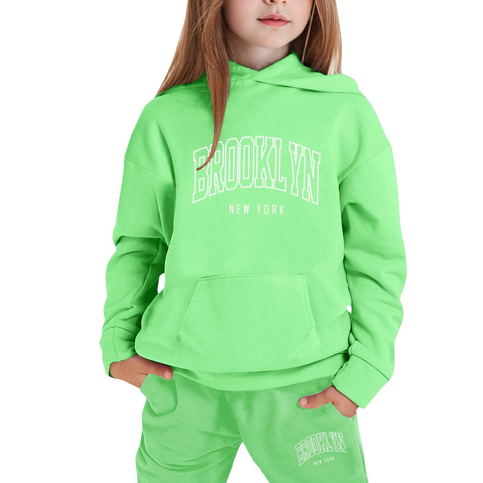 Byoo Tween Girls Tracksuit Letter Graphic Full Sleeved Hoodie ...