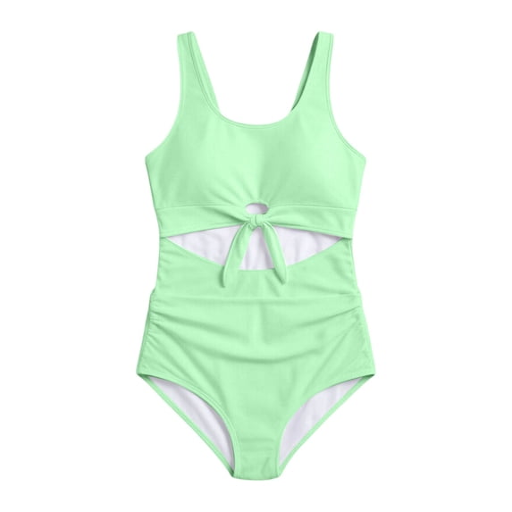 Byoo Tween Girls UPF 50+ One Piece Swimsuit Tie Knot Beach Pool Quick ...