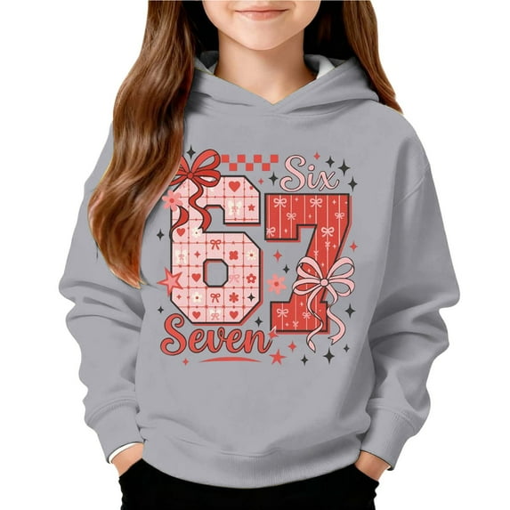 Byoo Valentine Day Hooded Sweatshirt for Little Girl Number Print ...