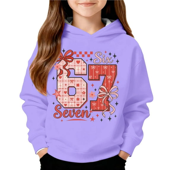 Byoo Valentine Day Hooded Sweatshirt for Toddler Girl Number Print ...