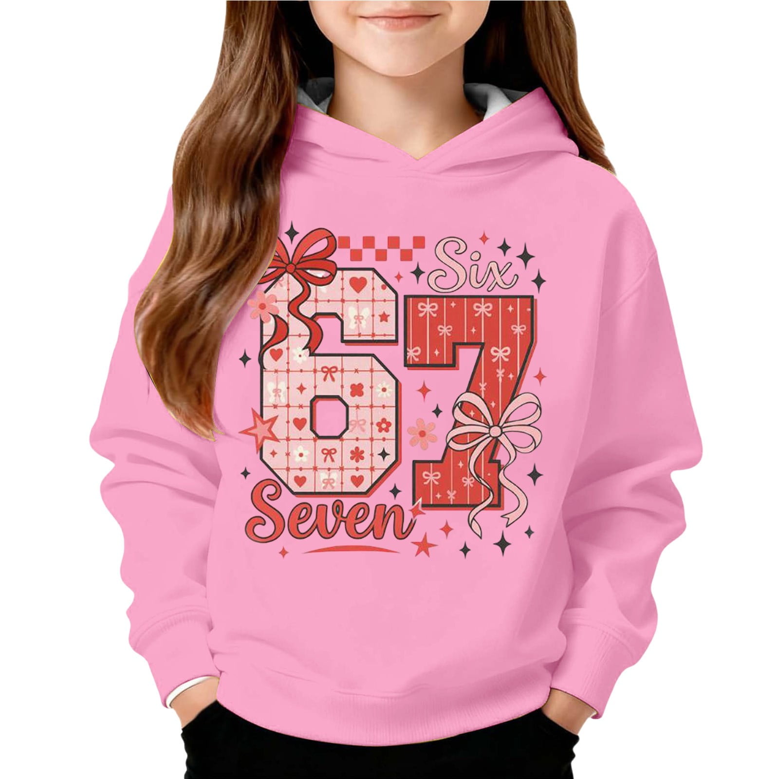 Byoo Valentine Day Hooded Sweatshirt for Toddler Girl Number Print ...