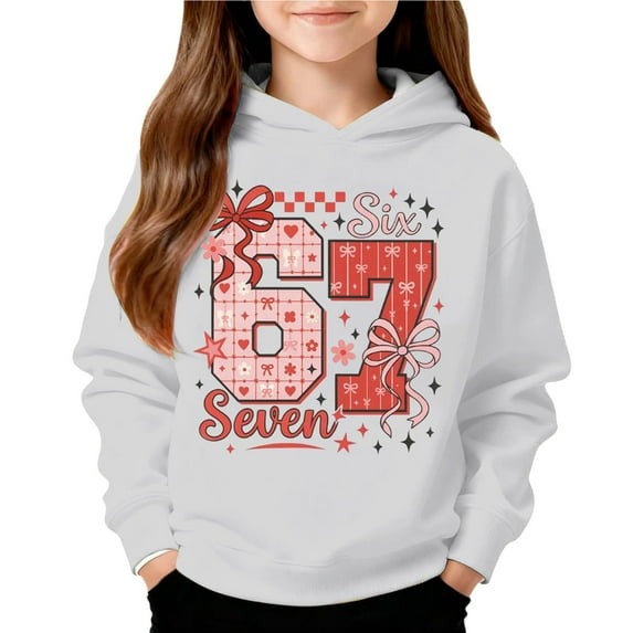 Byoo Valentine Day Hooded Sweatshirt for Toddler Girl Number Print ...