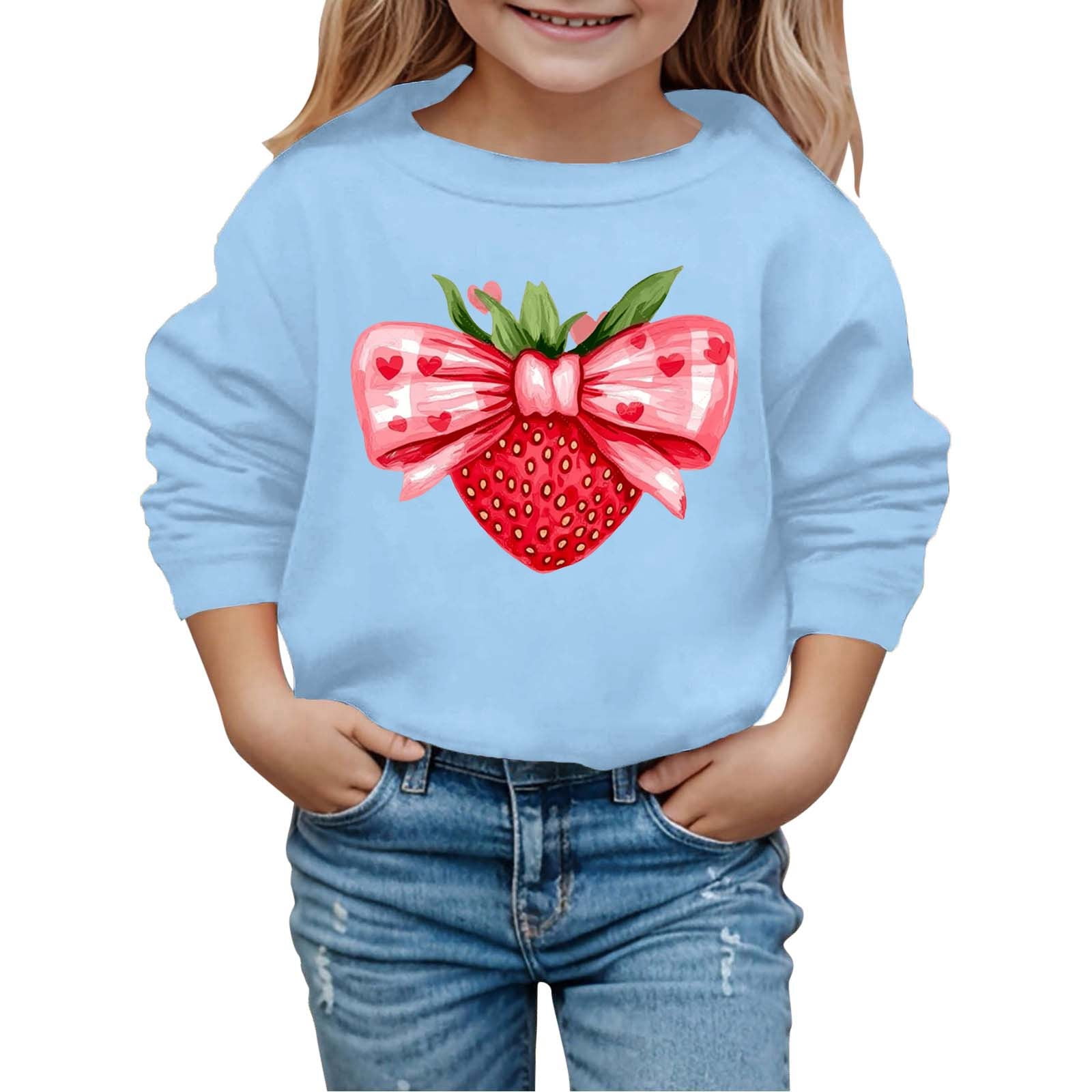 Byoo Valentine Day Sweatshirt for Infant Girl Valentine Day Strawberry ...