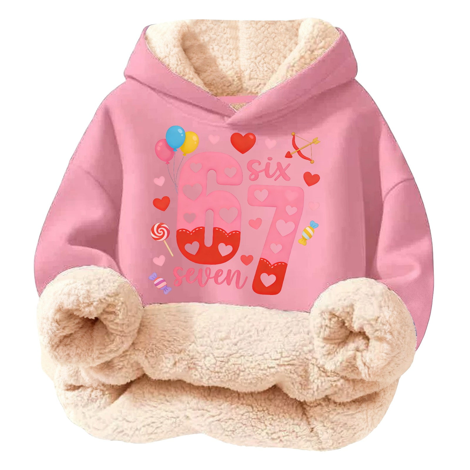 Byoo Valentine Day Tween Girl Sweatshirt Valentine Day Fleece Lined ...