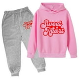 Byoo Valentine Day Tween Girls Outfits Letter Graphic Pullover Hoodie ...