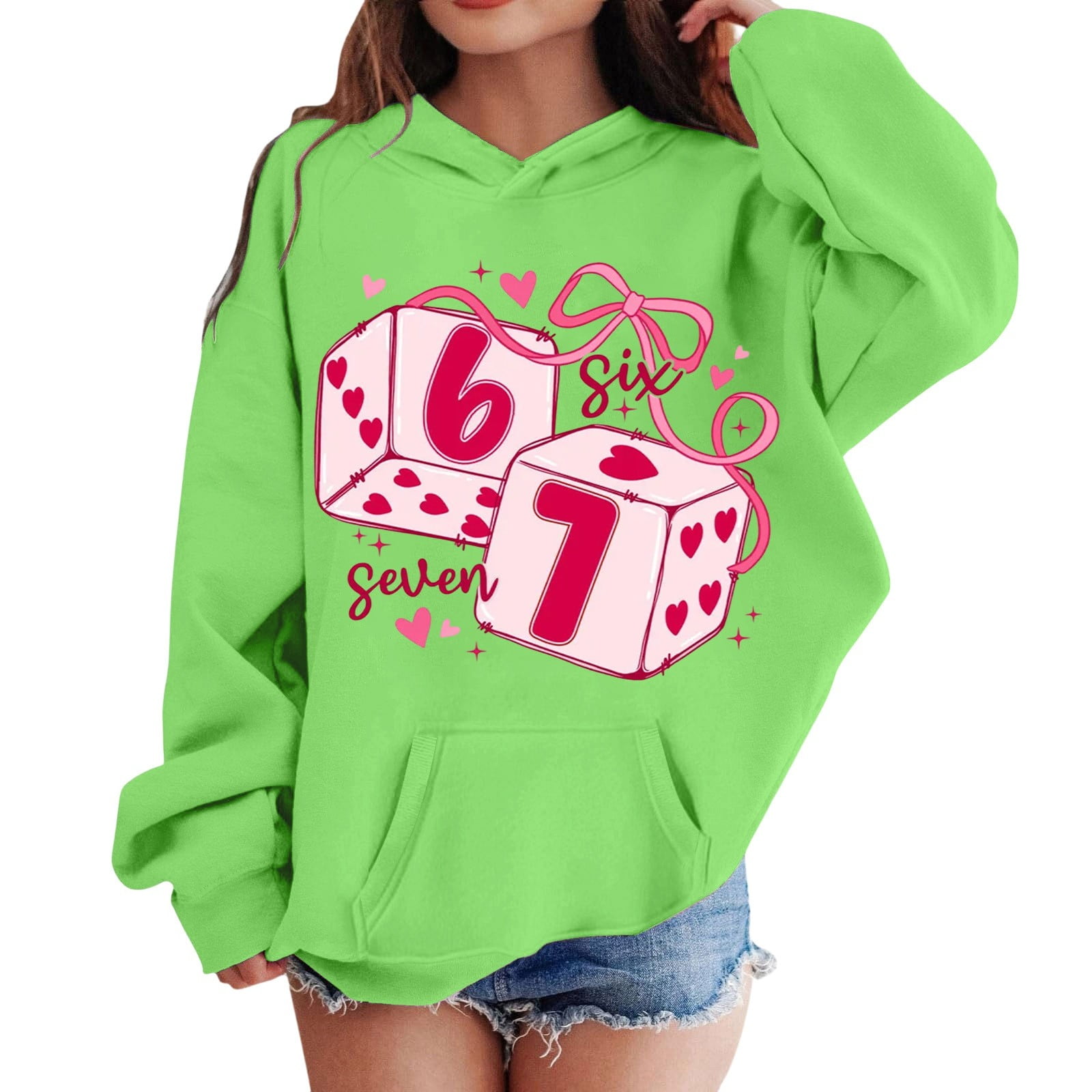 Byoo Valentine Hoodie for Big Girl Hooded Number Printed Full Sleeve ...