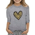 Byoo Valentine's Day Big Girl Leopard Heart Print T Shirt Round Neck 3/ ...