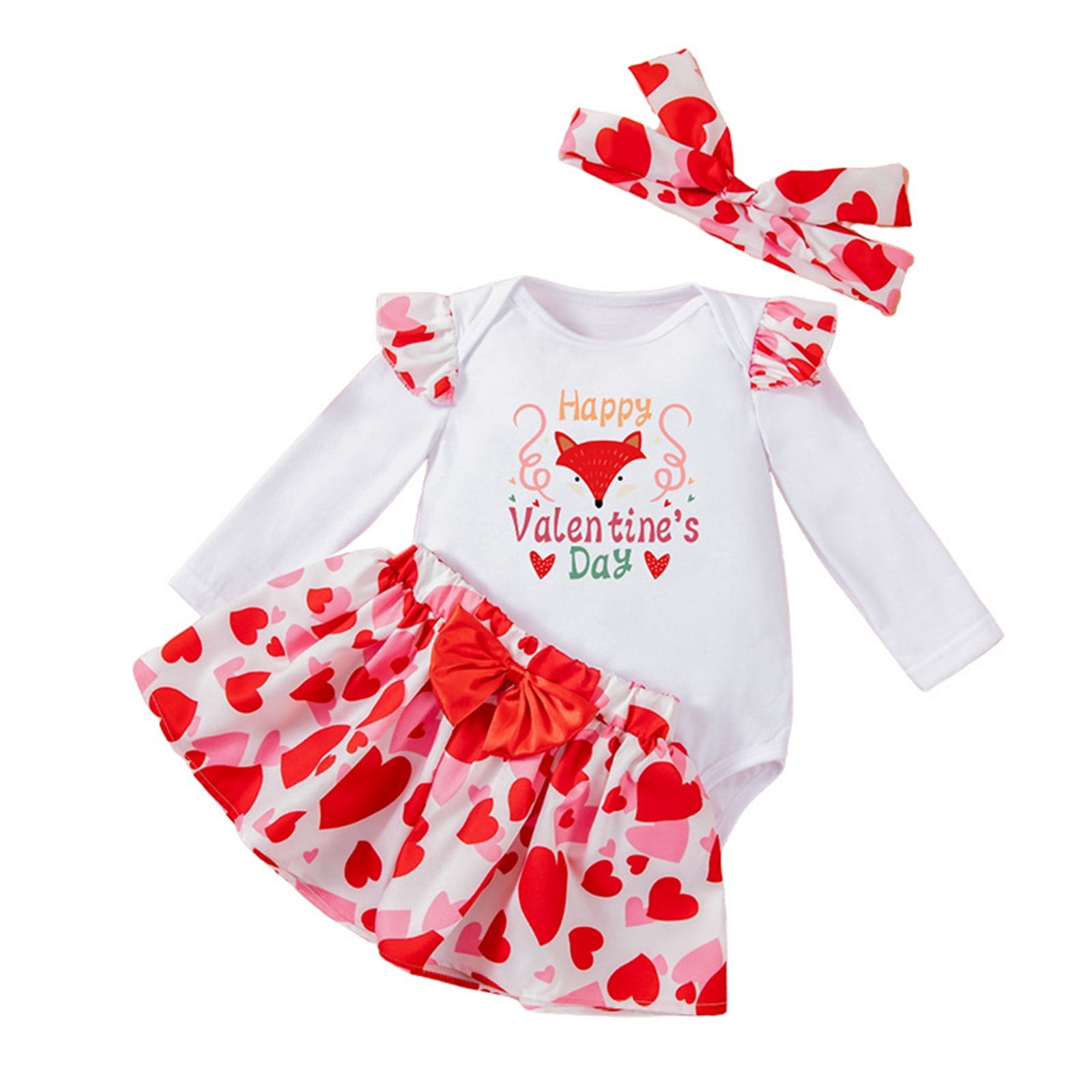 Byoo Valentine's Day Newborn Girls Clothing Set Animal Printed Full ...