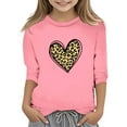 Byoo Valentine's Day Toddler Girl Leopard Heart Print T Shirt Round ...