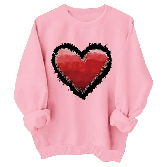Byoo Valentines Toddler Girls Sweatshirt Cute Heart Graphic Long Sleeve ...