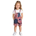 Byoo Vintage Flag Print Short Overalls for Little Girls Adjustable ...