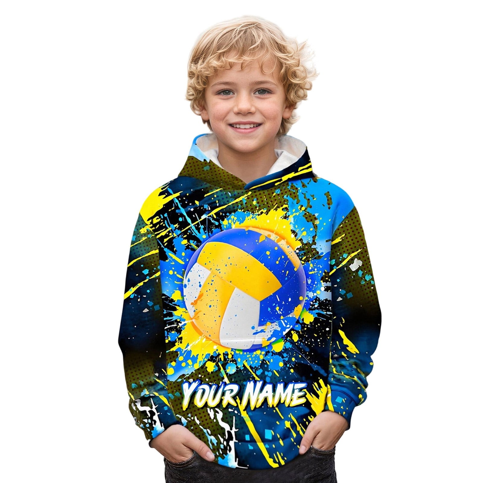 Byoo Volleyball Print Sweatshirt Funny Full Sleeved Loose Fit Hoodie ...